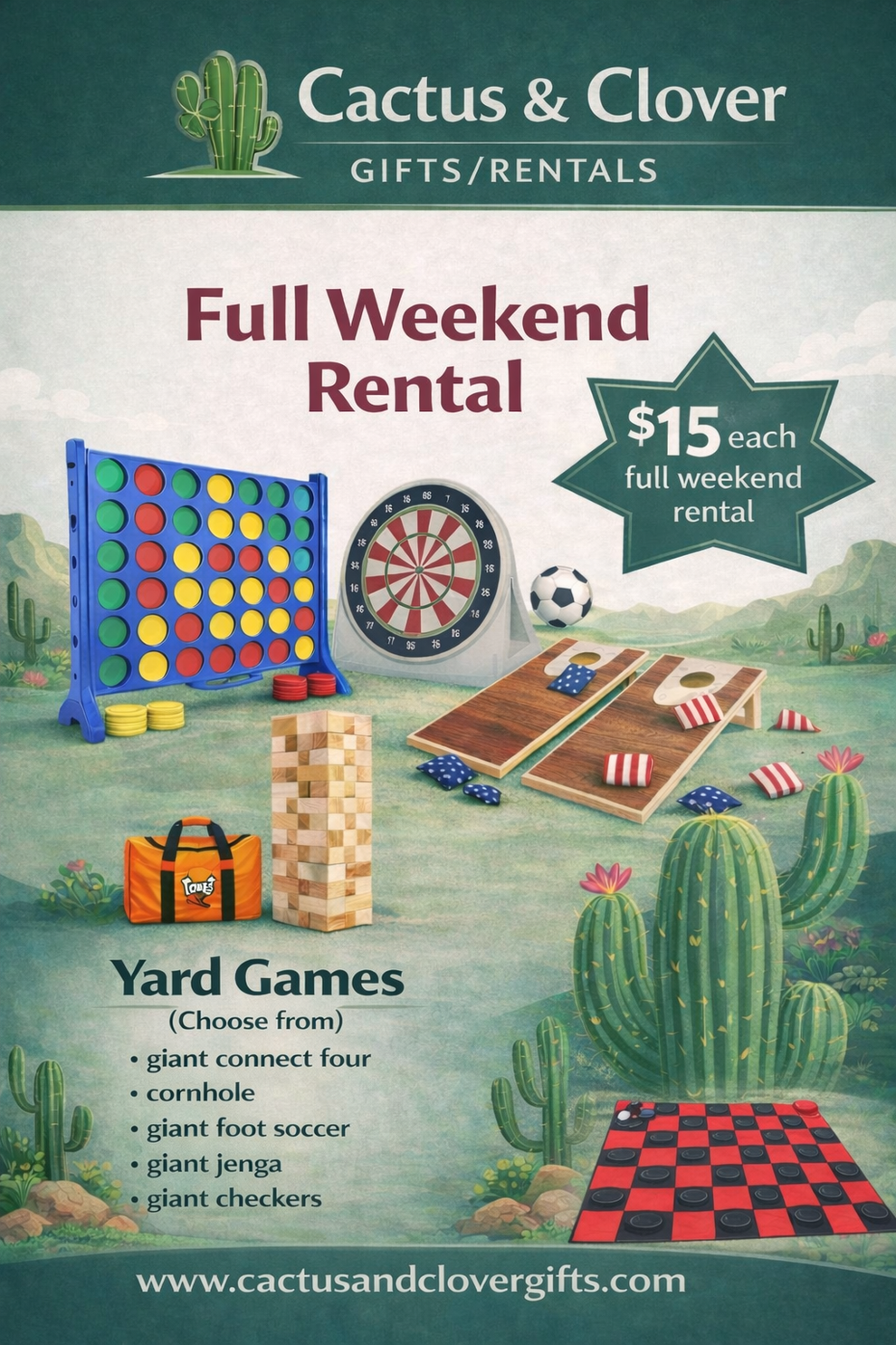 Game rental – Cactus & Clover Gifts